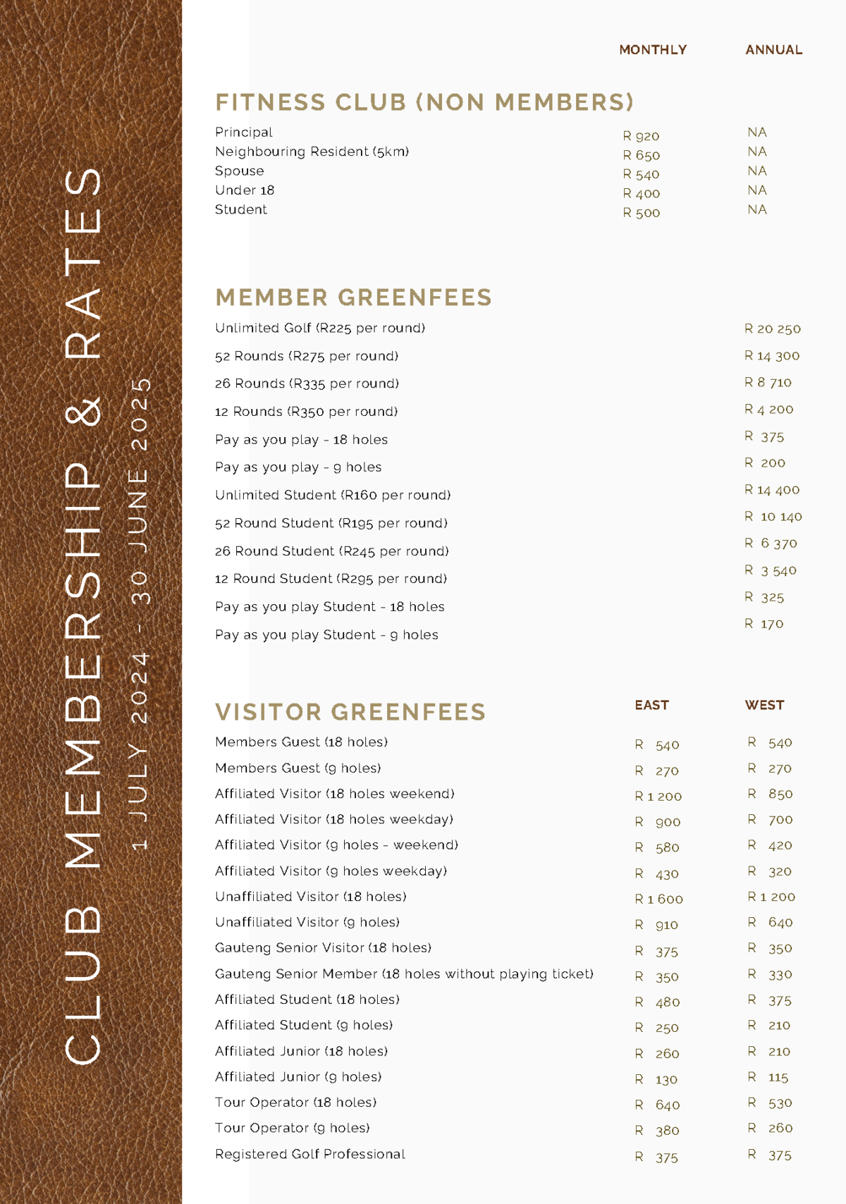 Membership – Royal Johannesburg